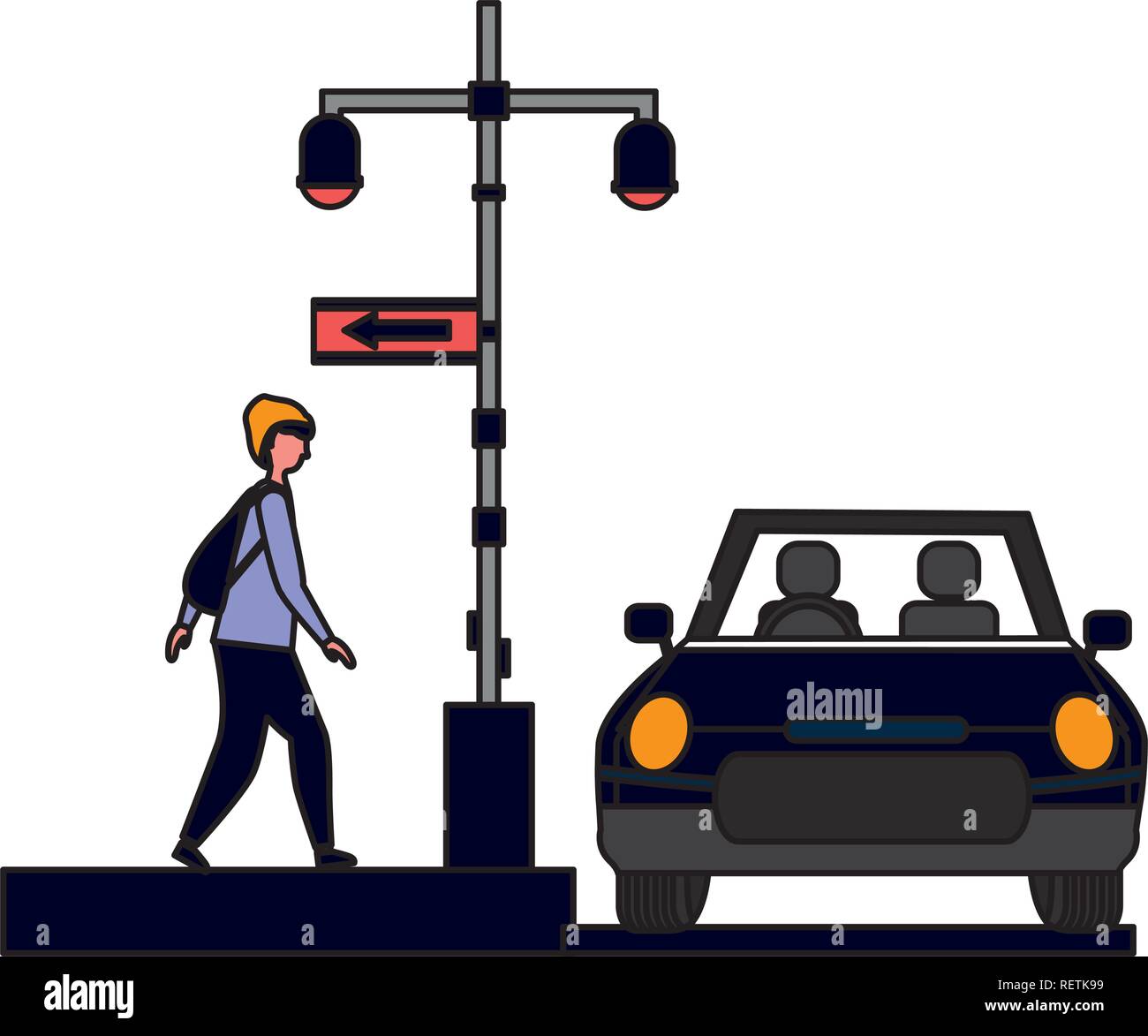 Man traffic lights Stock Vector Images - Alamy