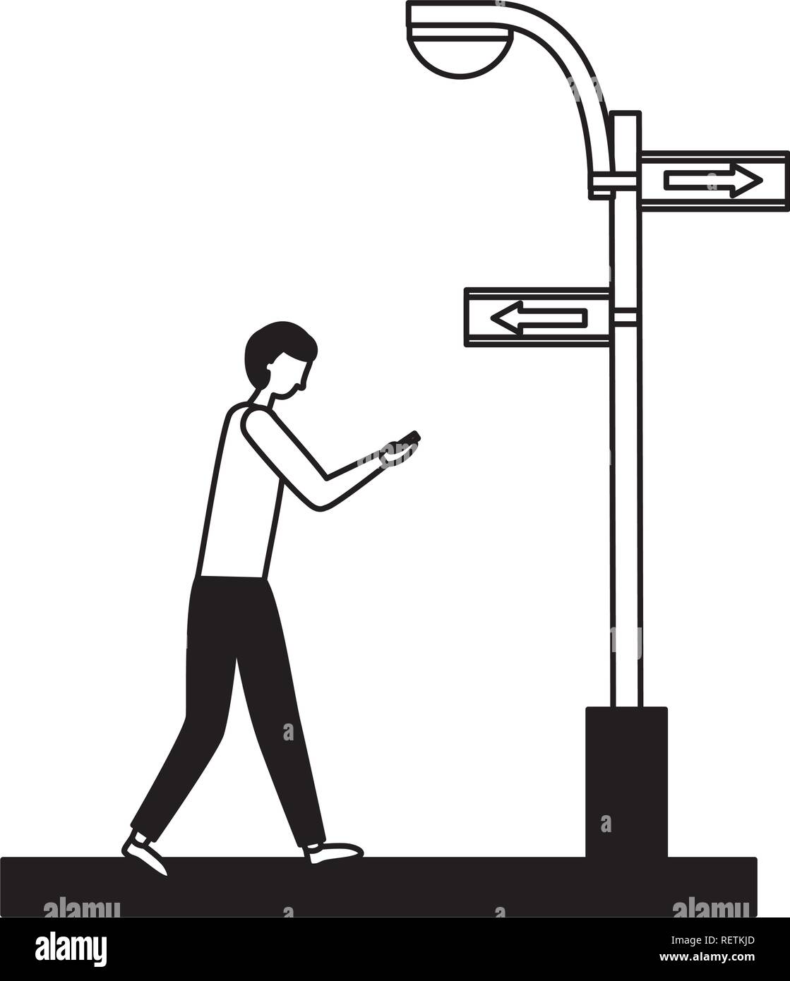 Traffic light pedestrian walk sign Stock Vector Images - Alamy