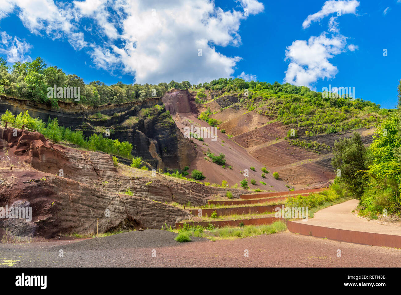 The beautiful crater of Croscat Volcano, Garrotxa (Catalonia,Spain ...