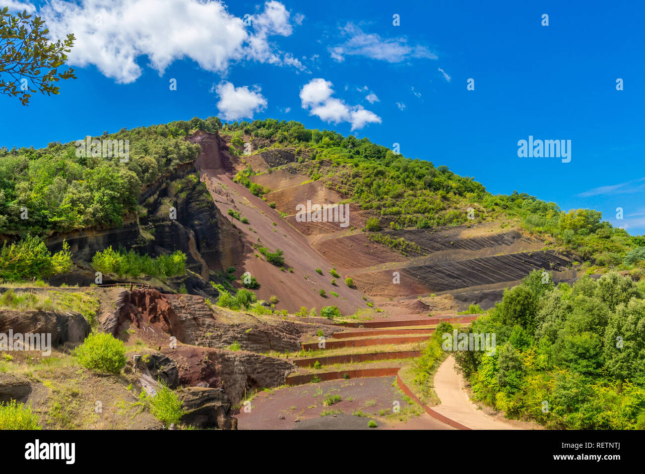The beautiful crater of Croscat Volcano, Garrotxa (Catalonia,Spain ...