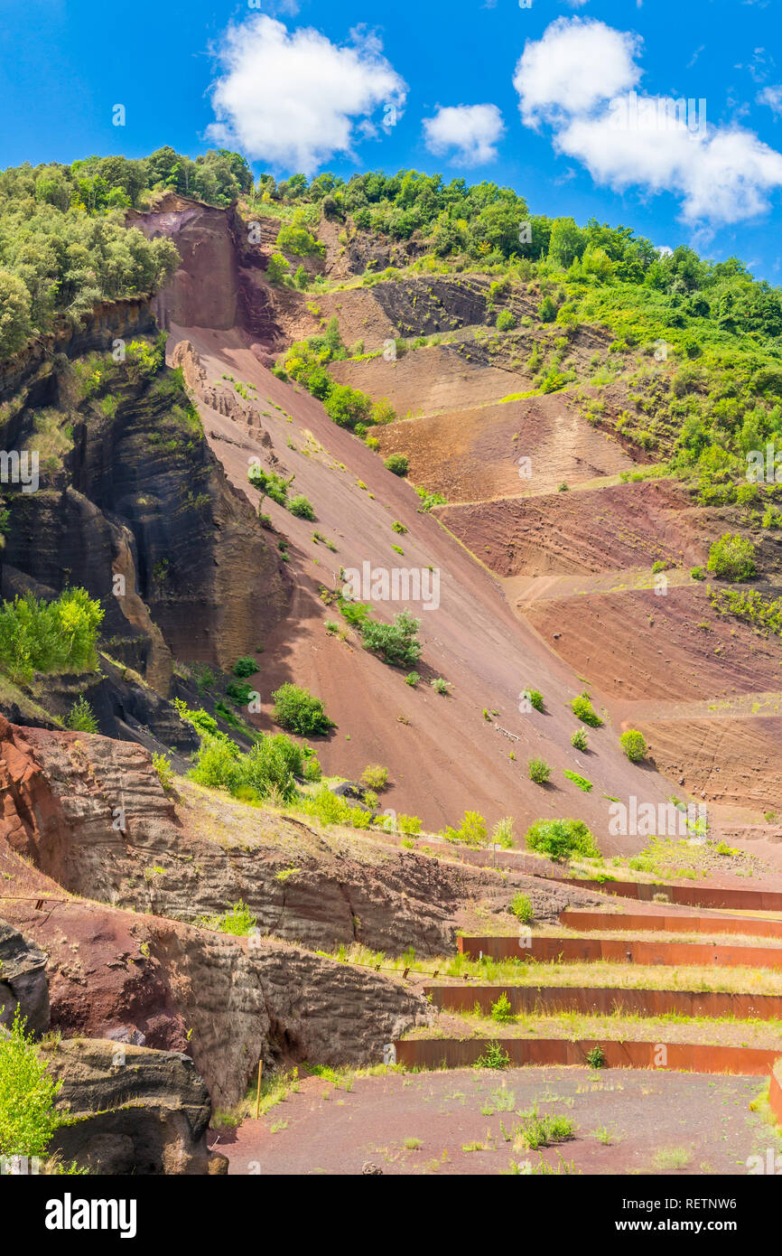 The beautiful cone of Croscat Volcano, Garrotxa (Catalonia,Spain Stock ...