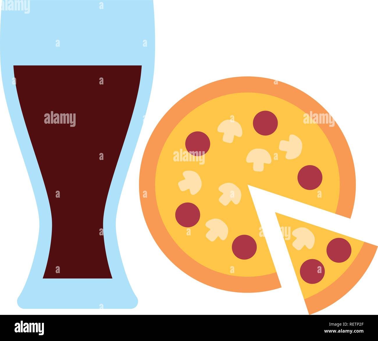 soda Pizza icon over white background, colorful design. vector ...