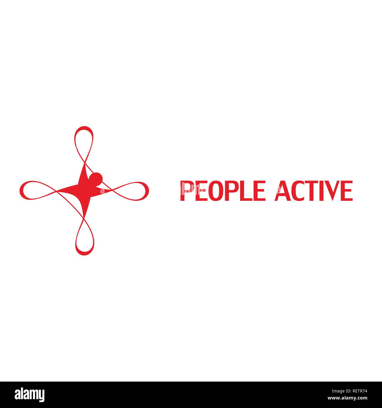 People active graphic logo vector, isolated on white background Stock ...