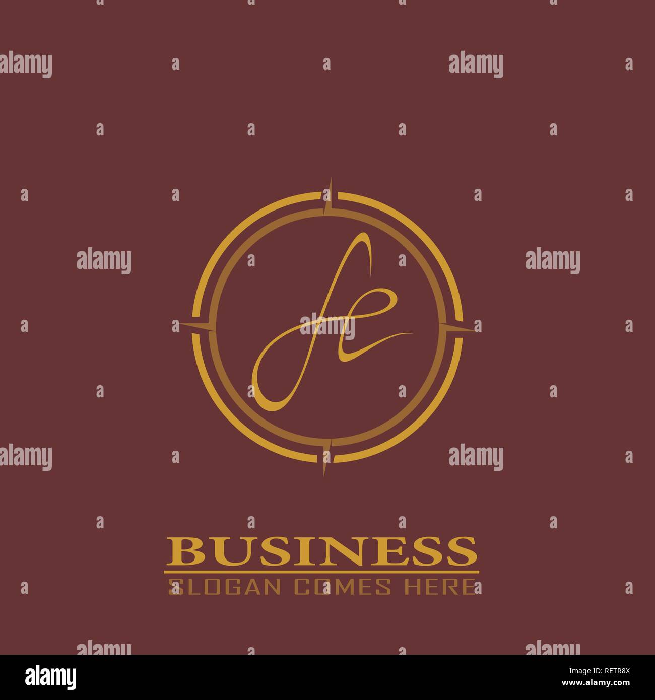 Vector illustration of vintage labels, initial letter Fe logo template ...