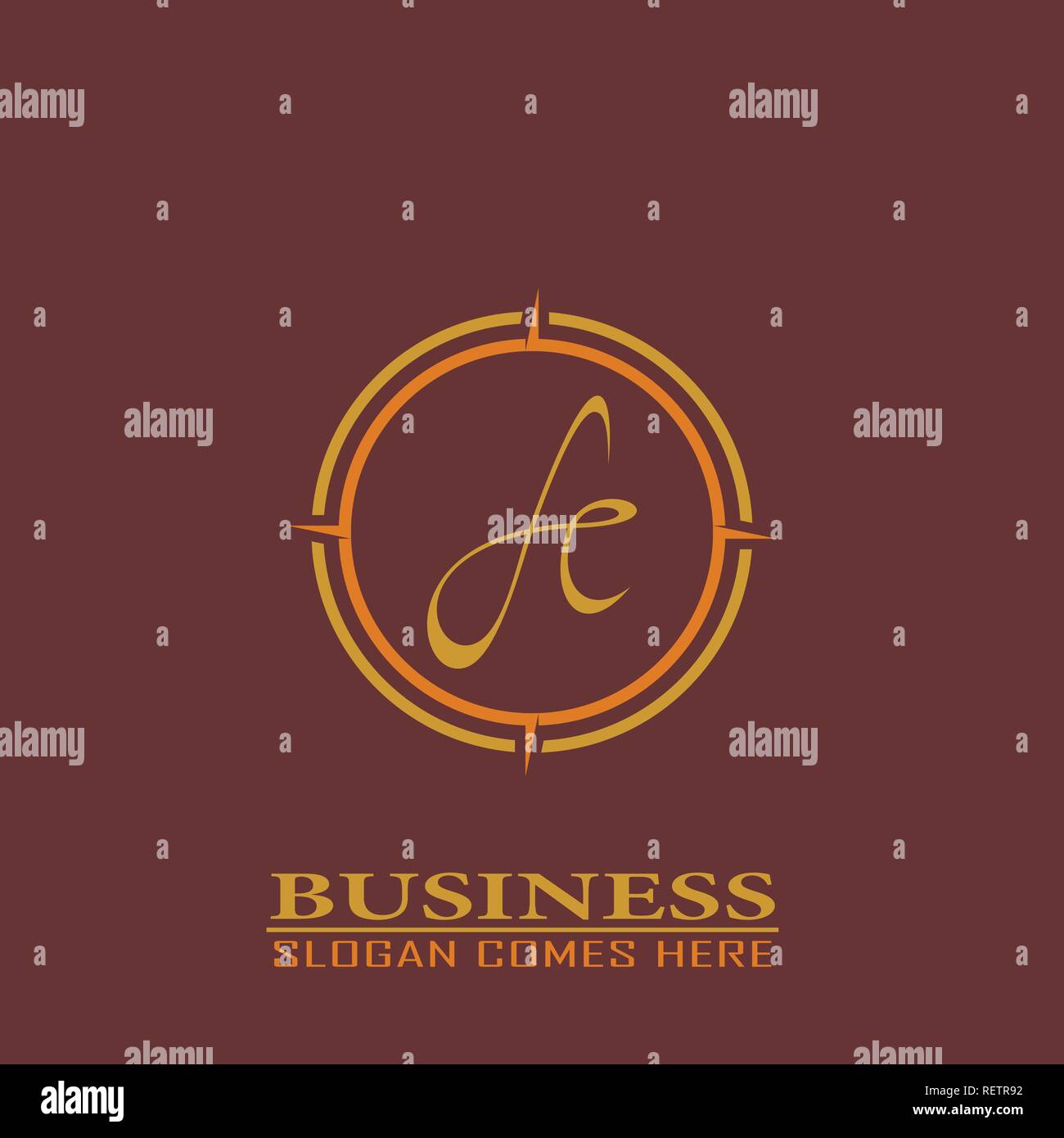 Vector illustration of vintage labels, initial letter Fc logo template ...