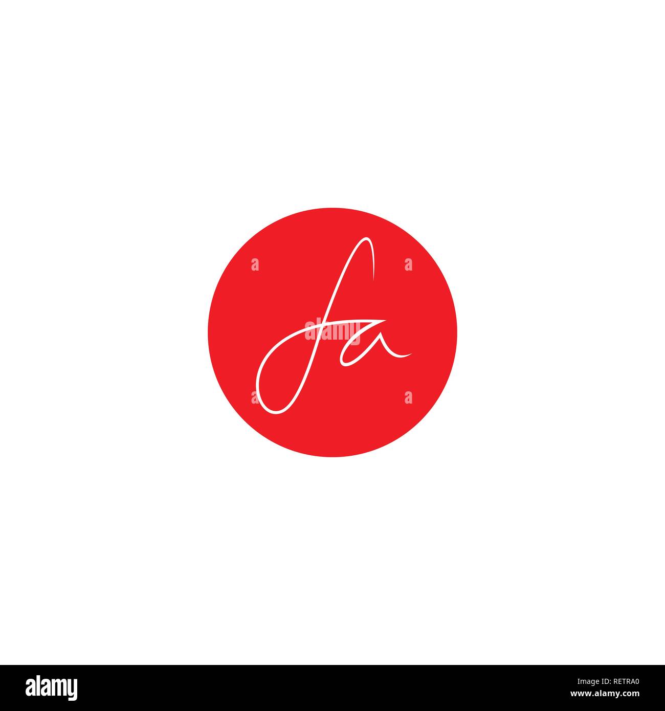 Initial letter fa logo template, icon letter fa logo on red circle ...