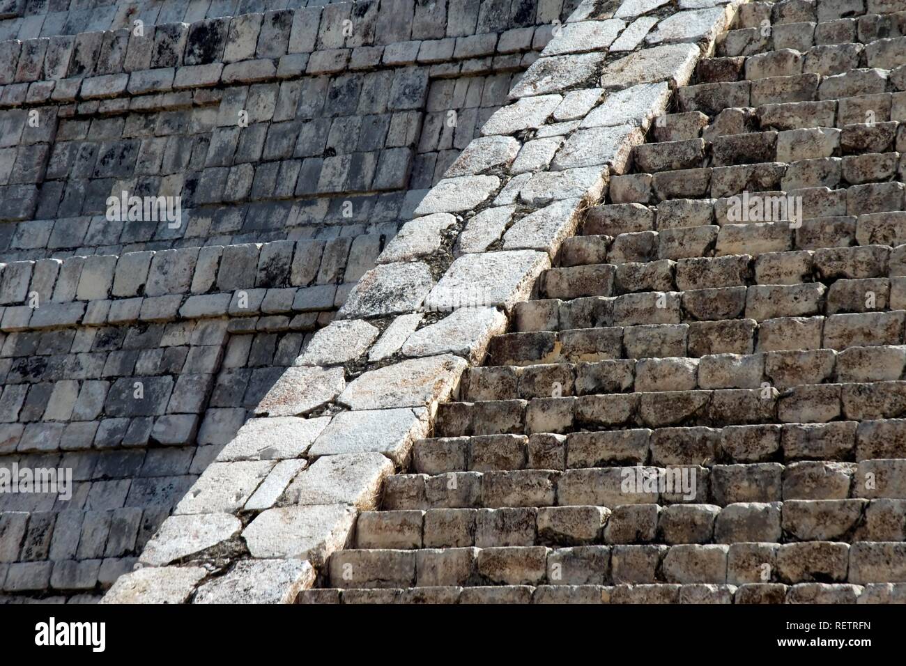 Chichen Itza, Stairs of the stepped pyramid of Kukulkan, El Castillo ...