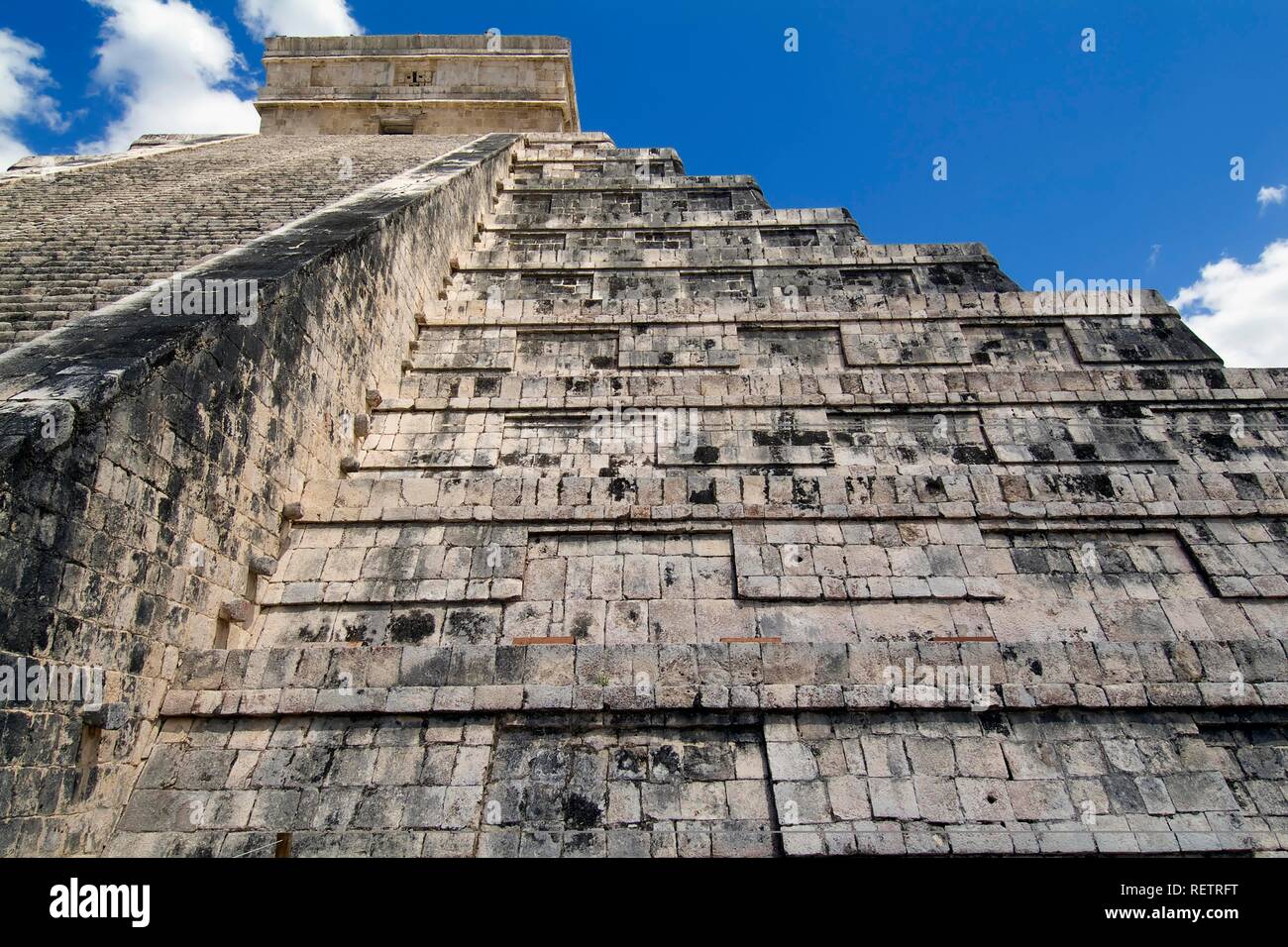 Chichen Itza, Stairs of the stepped pyramid of Kukulkan, El Castillo ...