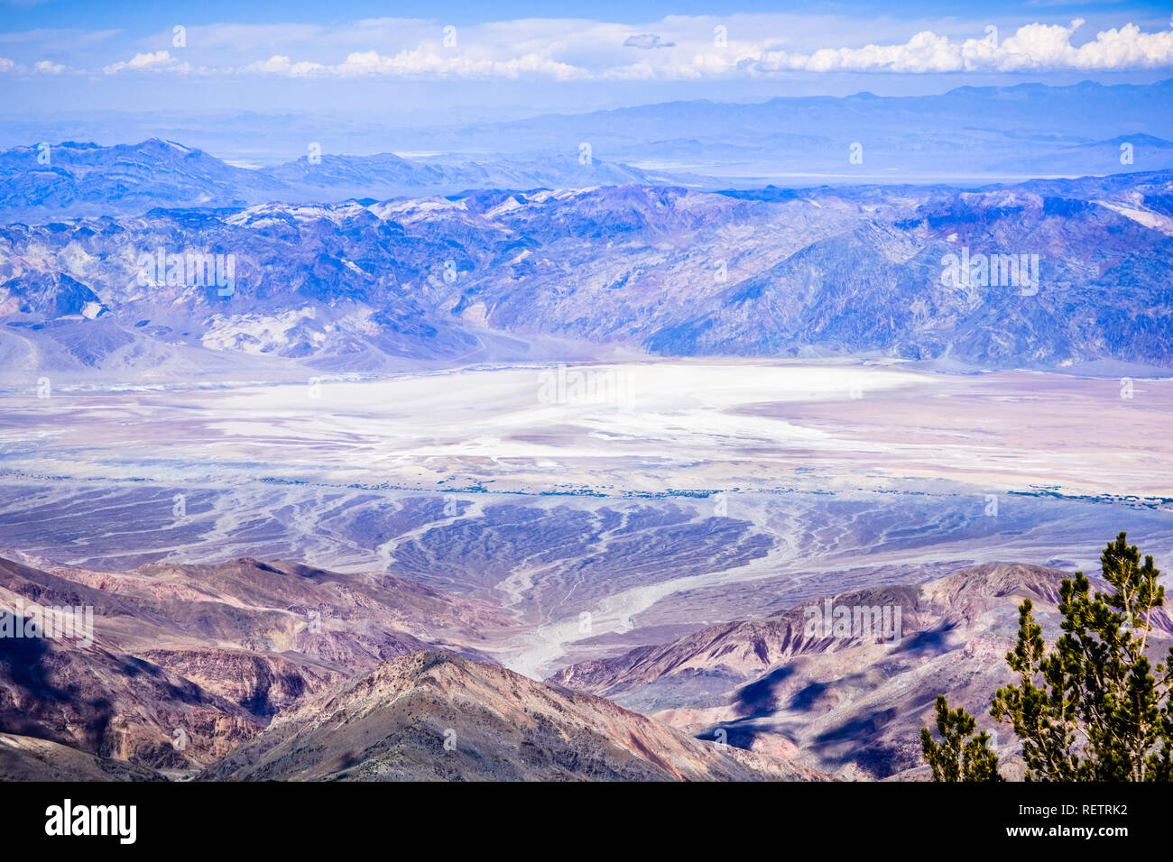 Amazing aerial view of the Badwater Basin (282 feet below sea level ...