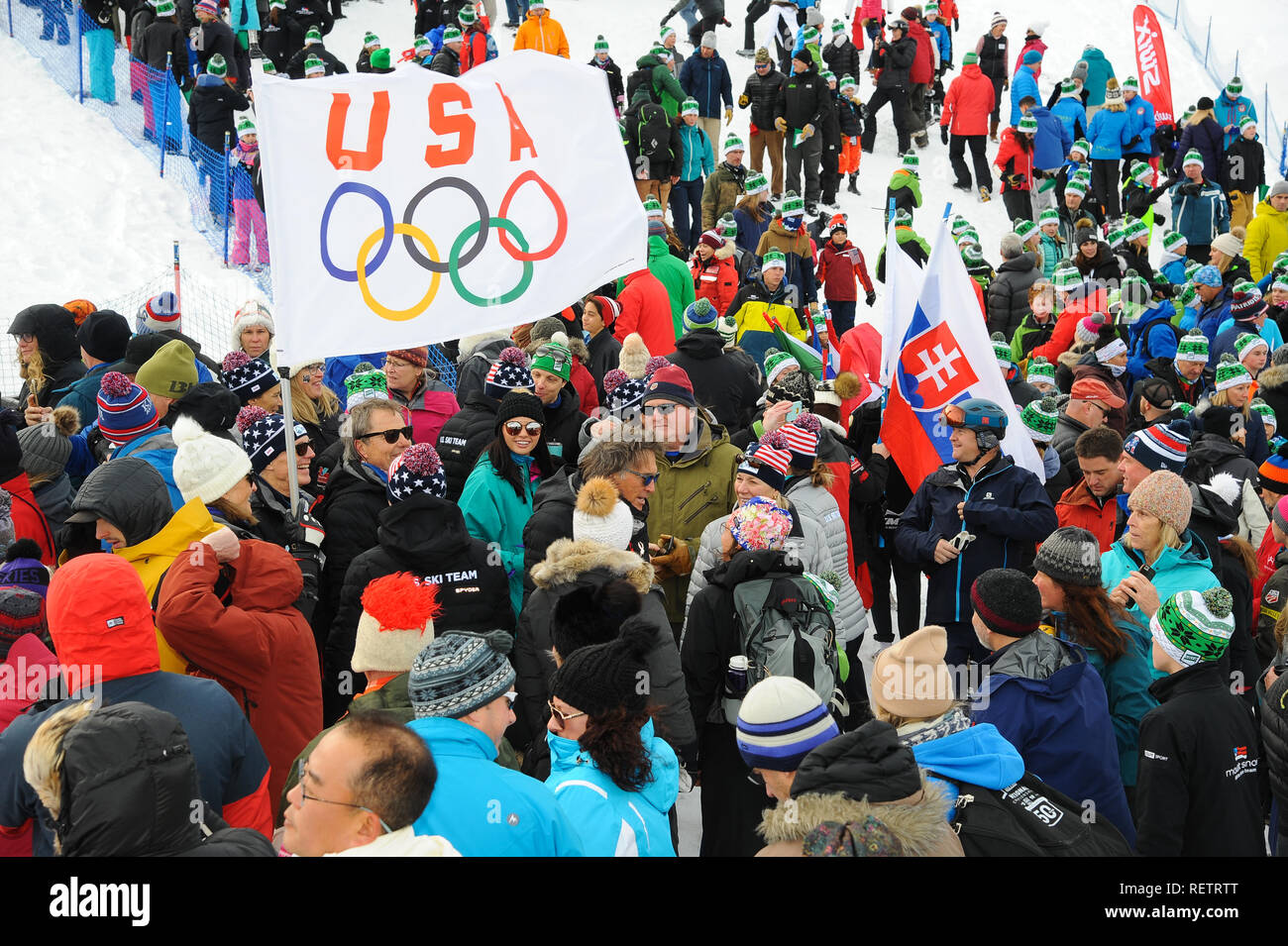 Downhill skiing flag hi-res stock photography and images - Alamy