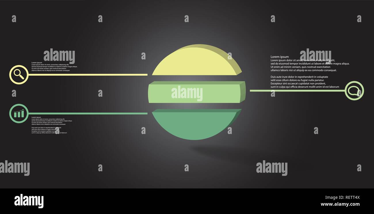3D illustration infographic template. The embossed ring is divided to ...