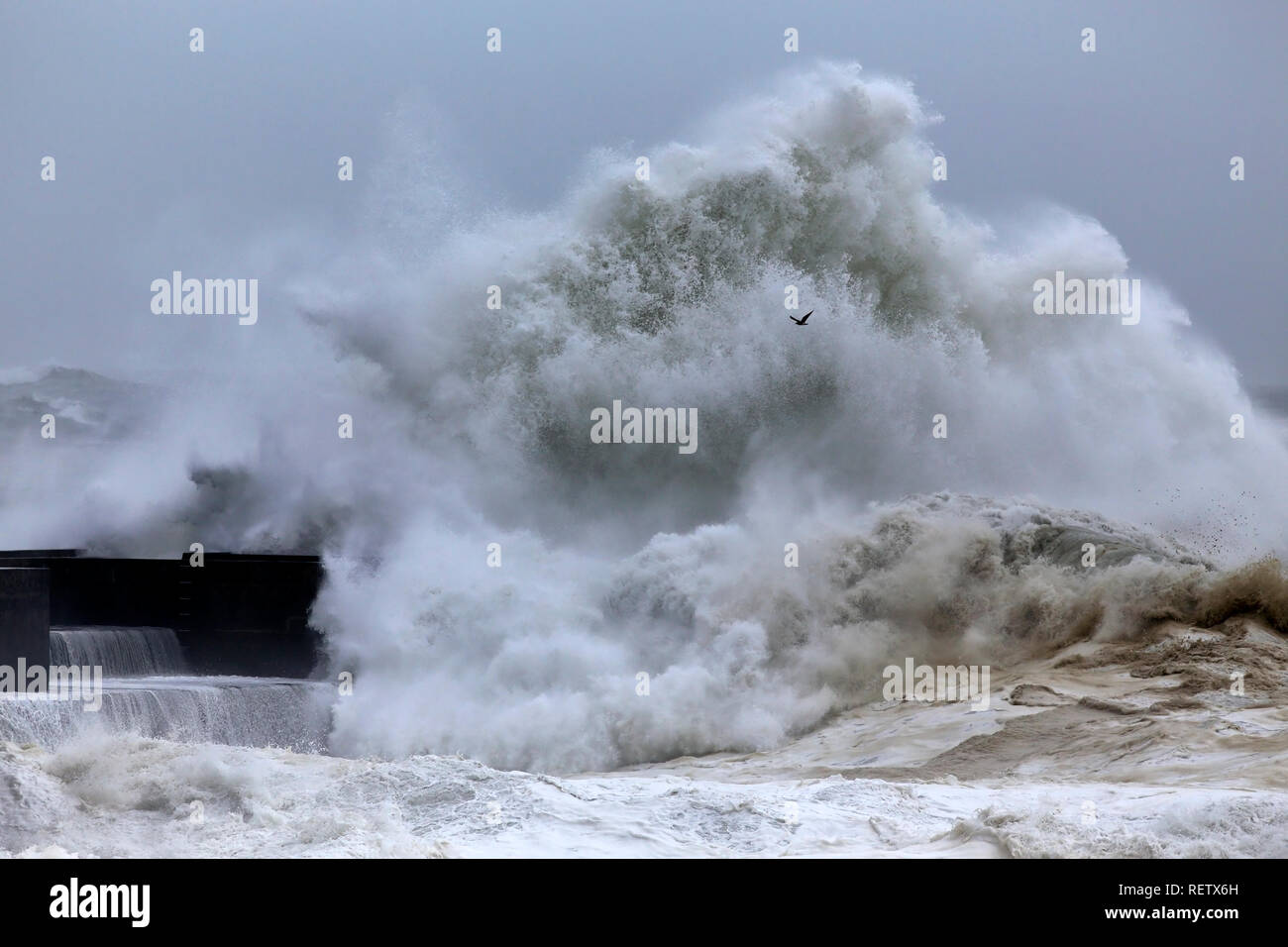 Big stormy sea wave splash Stock Photo - Alamy
