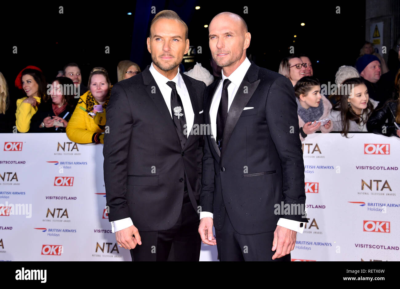 Matt Goss (left) and Luke Goss attending the National Television Awards 2019 held at the O2 ...
