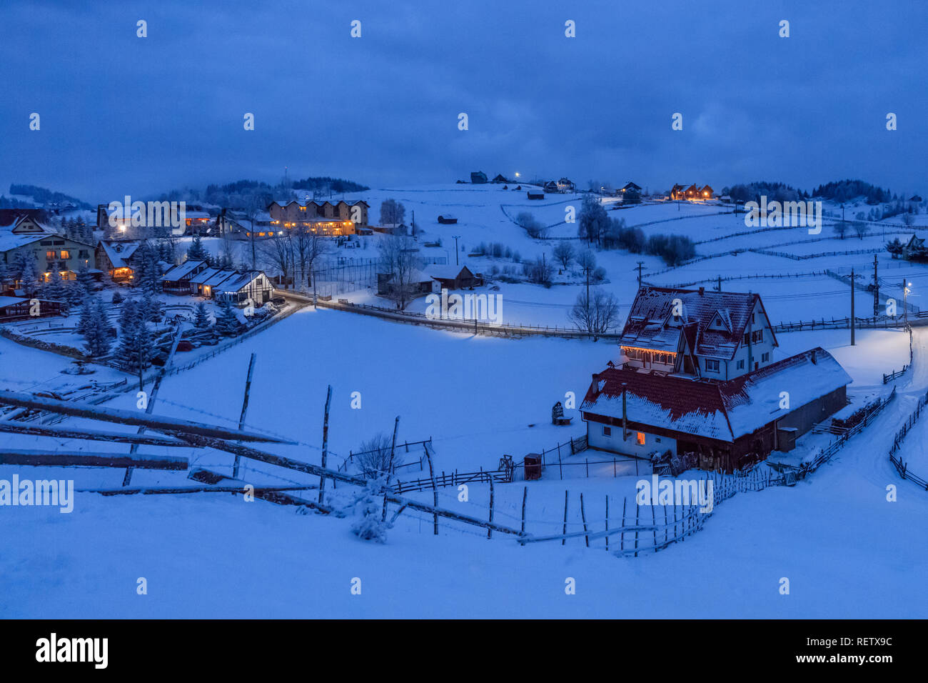 houses in Fundatica village. Brasov county, Romania Stock Photo - Alamy
