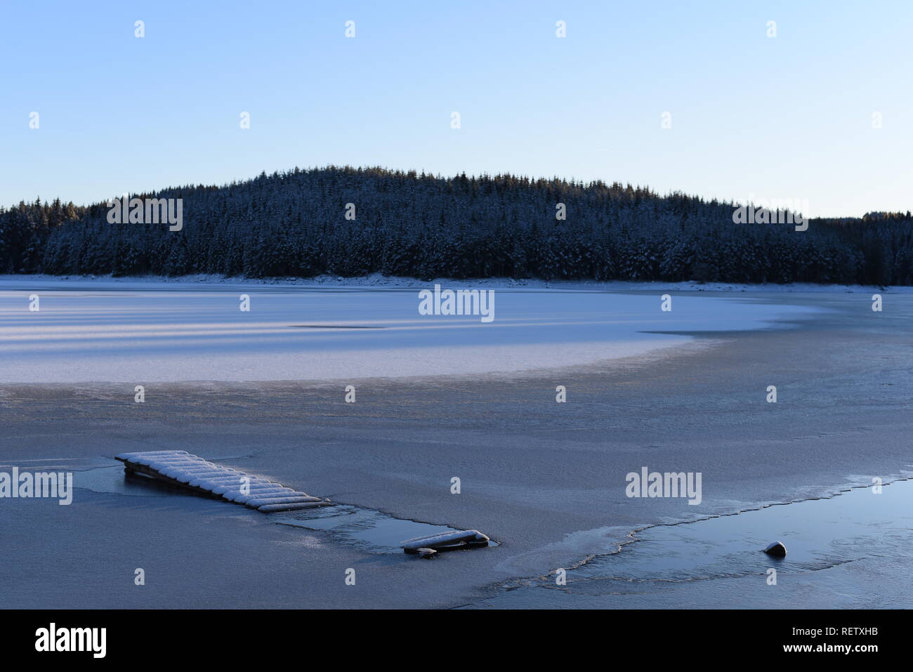 frozen lake in mountain Stock Photo - Alamy