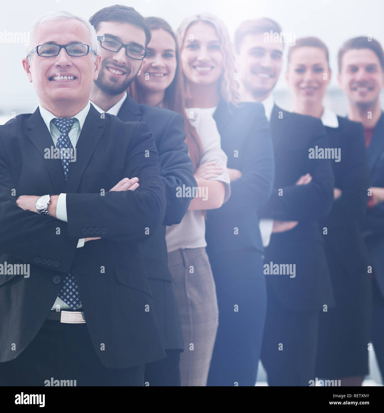 group of business people standing up for each other Stock Photo - Alamy