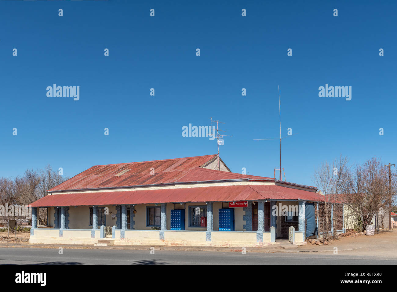 PHILLIPSTOWN, SOUTH AFRICA, AUGUST 6, A street scene, with a postal ...
