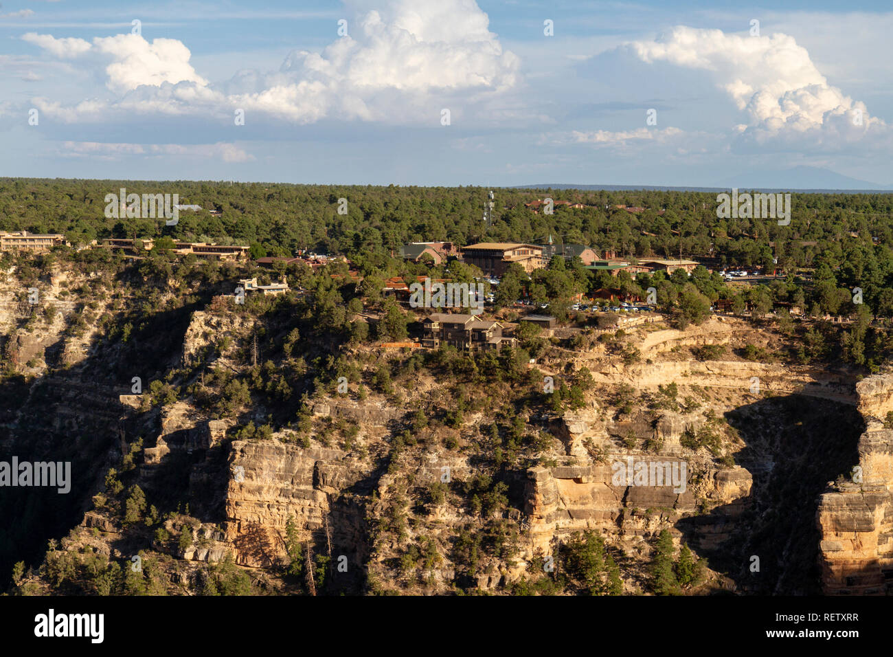 The Grand Canyon village viewed from the Maricopa Point path, Grand ...