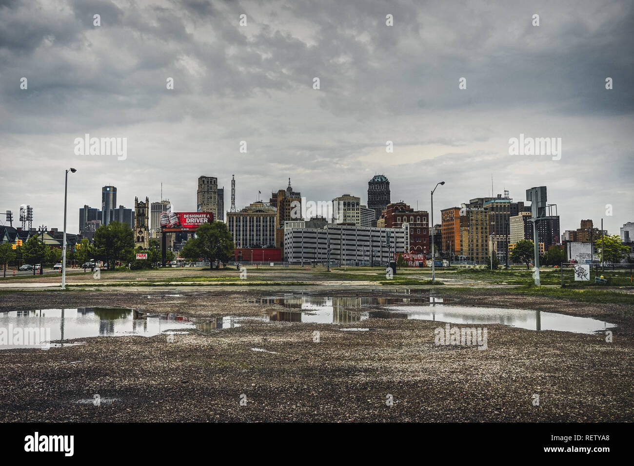 Detroit, Michigin, United States - October 2018 : View of downtown ...