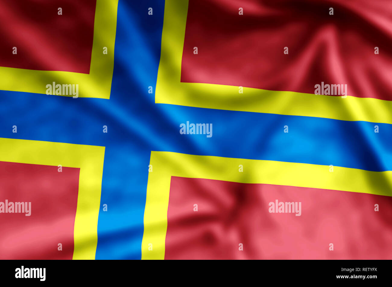 Orkney stylish waving and closeup flag illustration. Perfect for ...