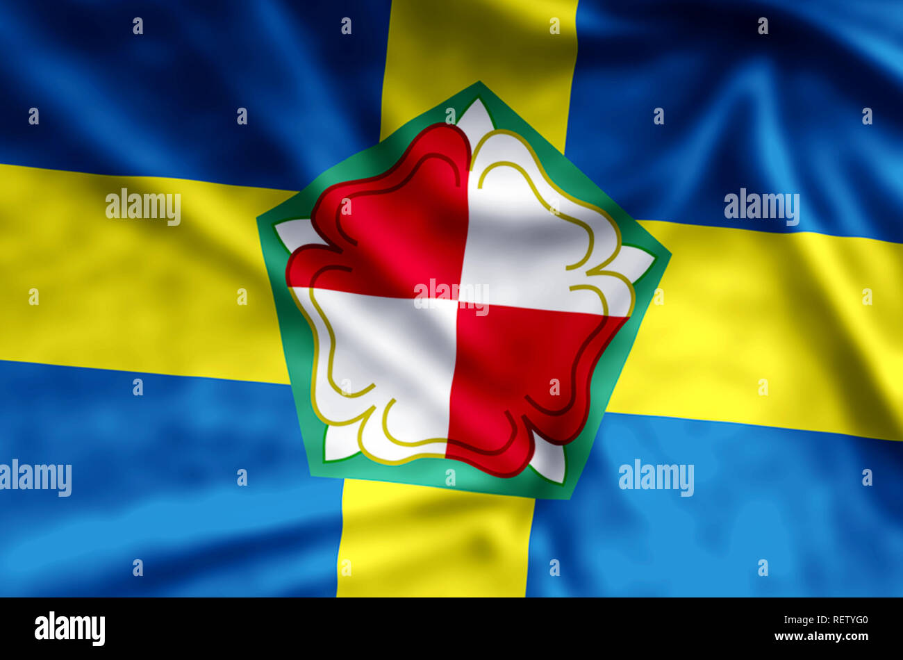 Pembrokeshire stylish waving and closeup flag illustration. Perfect for ...