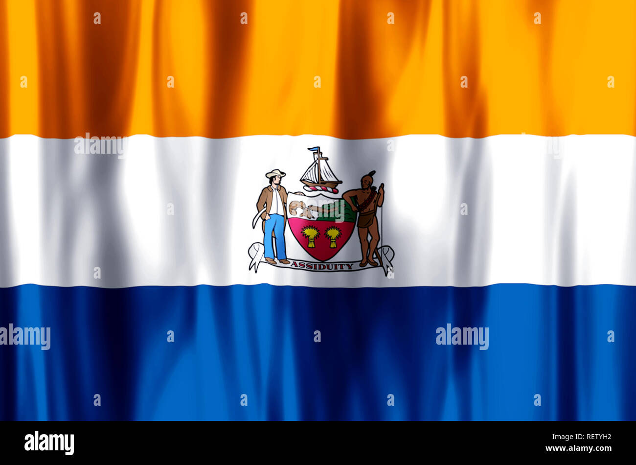Albany New York stylish waving and closeup flag illustration. Perfect ...