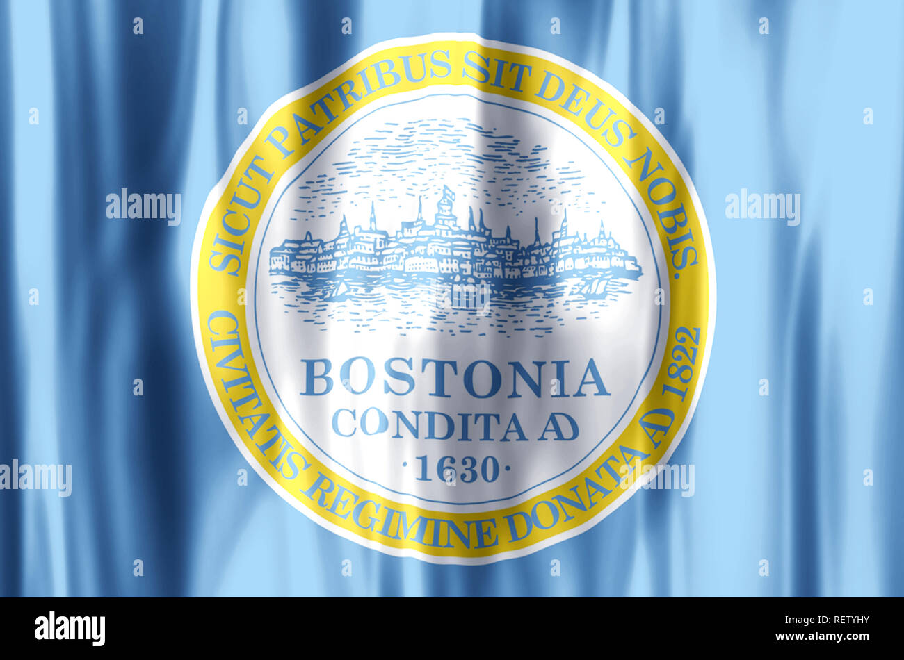 Boston stylish waving and closeup flag illustration. Perfect for ...