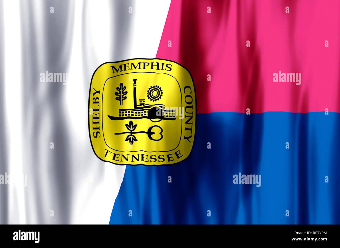 Memphis Tennessee stylish waving and closeup flag illustration. Perfect ...
