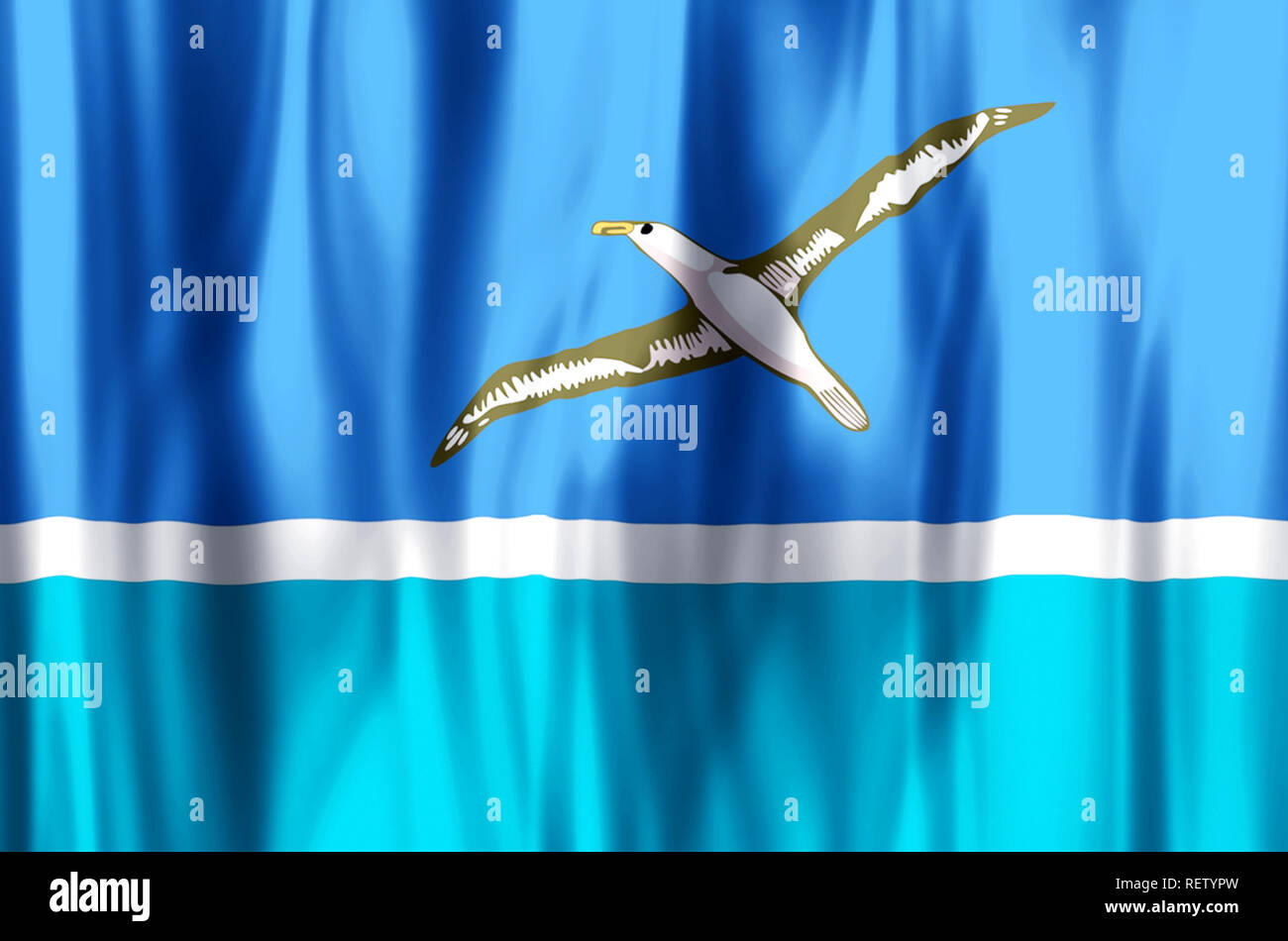 Midway Islands stylish waving and closeup flag illustration. Perfect ...