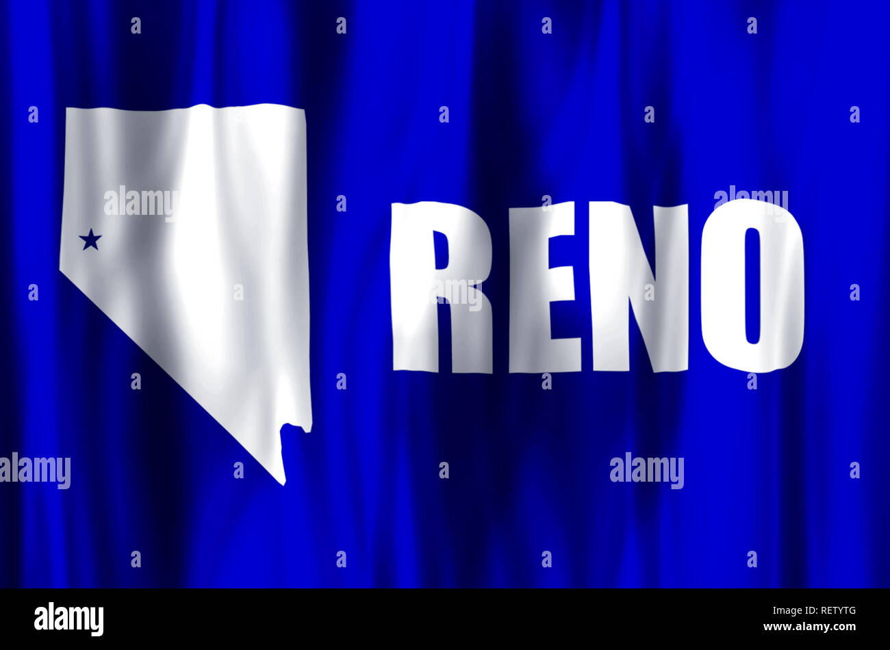 Reno stylish waving and closeup flag illustration. Perfect for ...