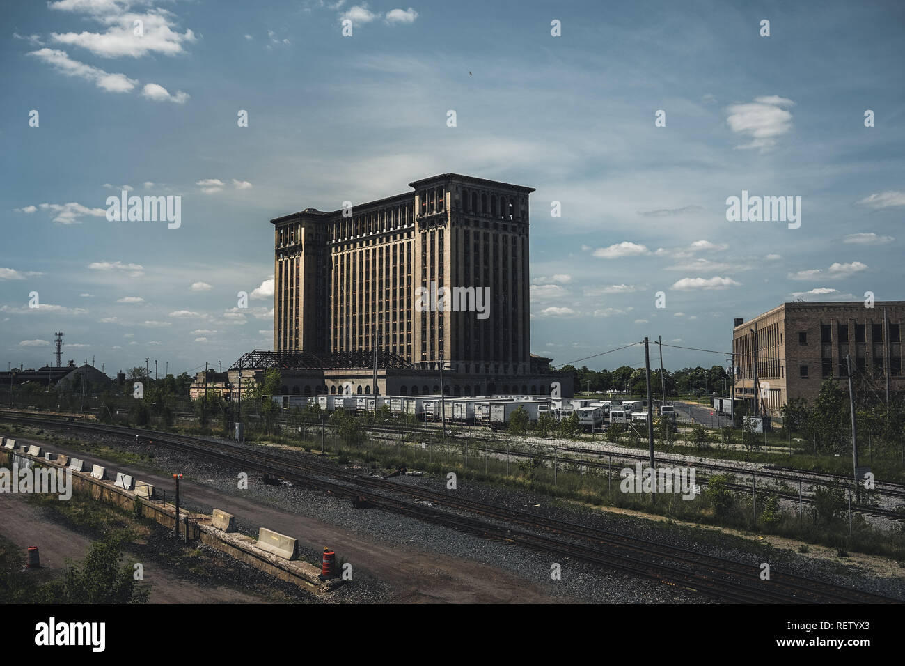 Detroit, Michigan, United States - October 2018: A view of the old ...