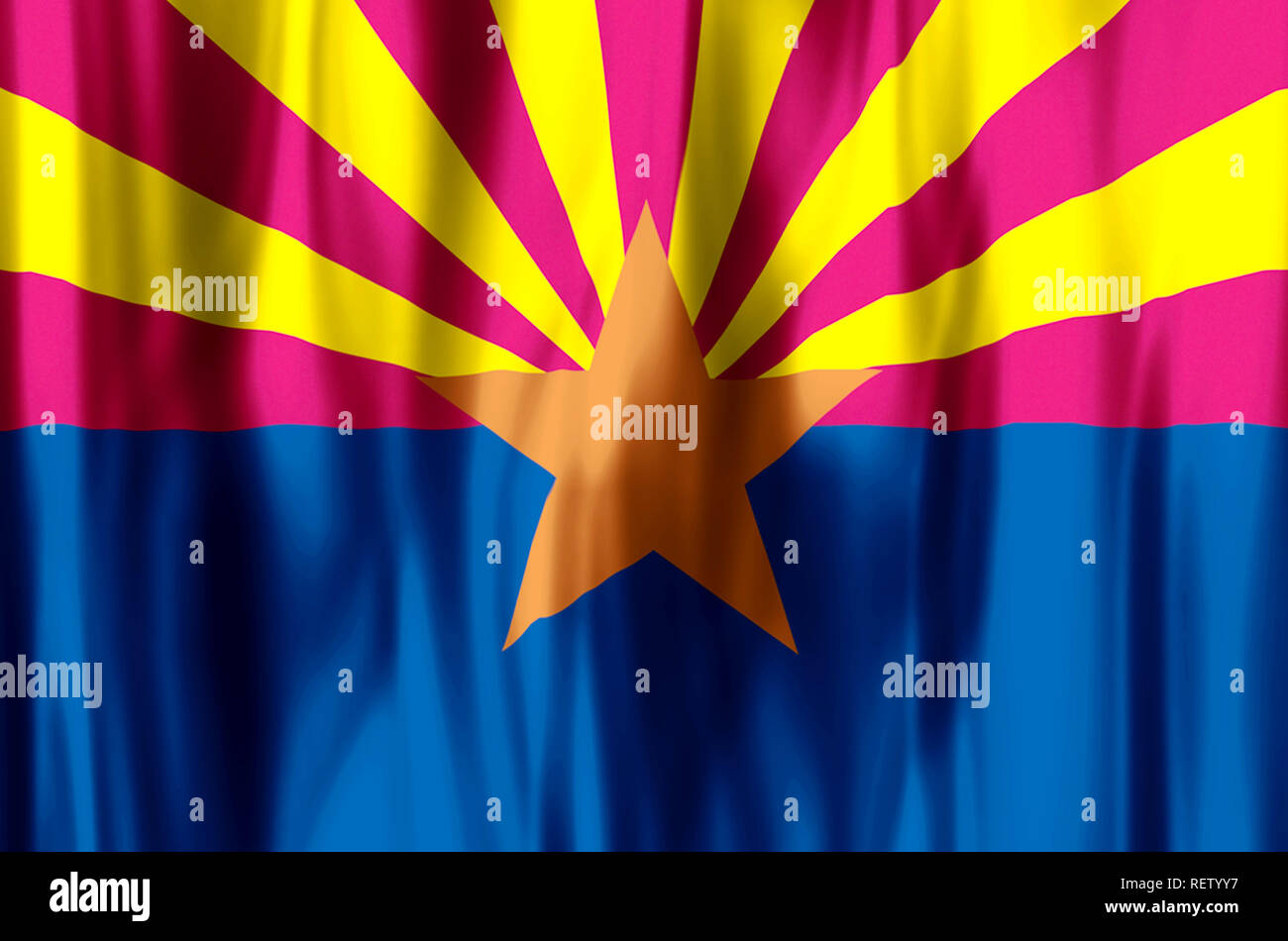 Arizona stylish waving and closeup flag illustration. Perfect for ...