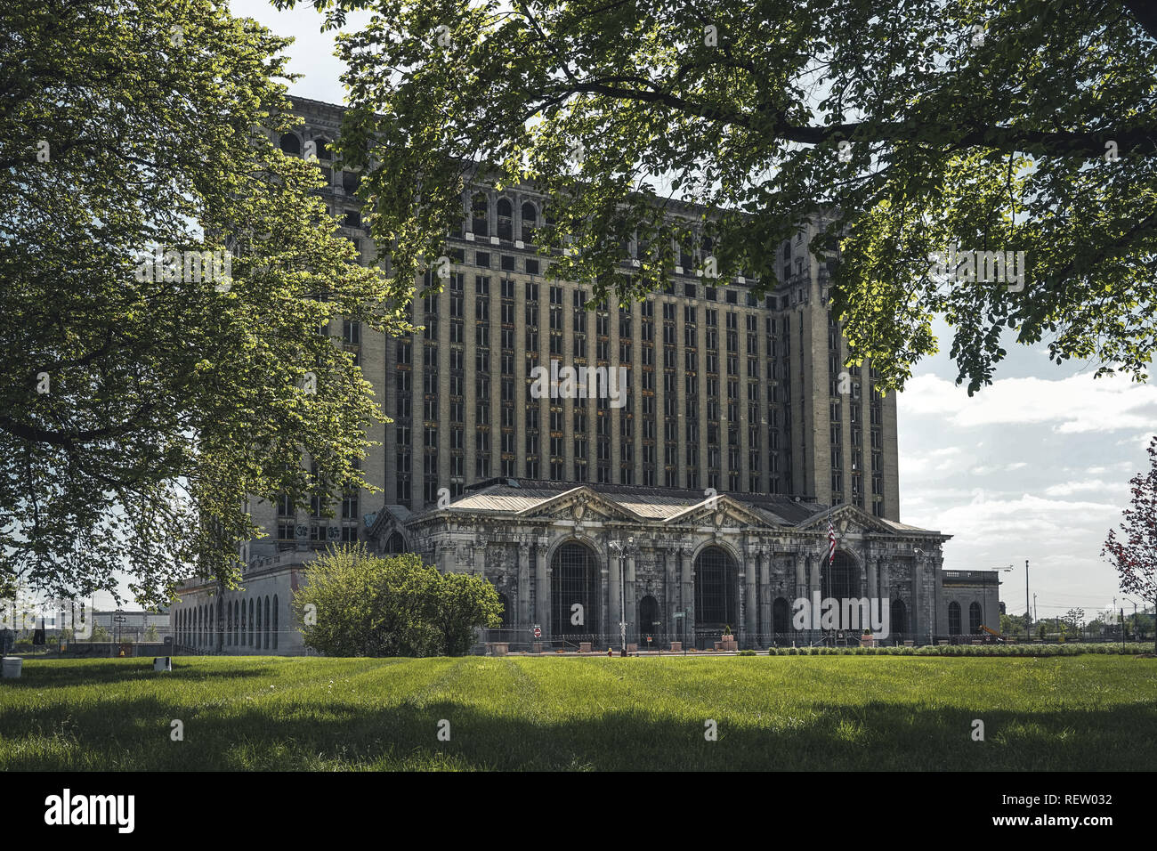 Detroit, Michigan, United States - October 2018: A view of the old ...