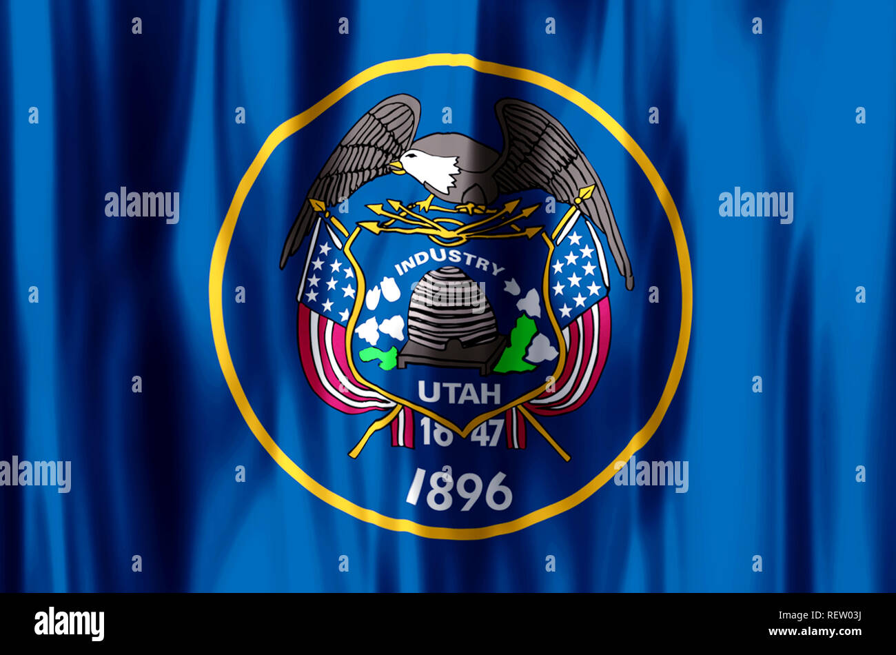 Utah stylish waving and closeup flag illustration. Perfect for ...