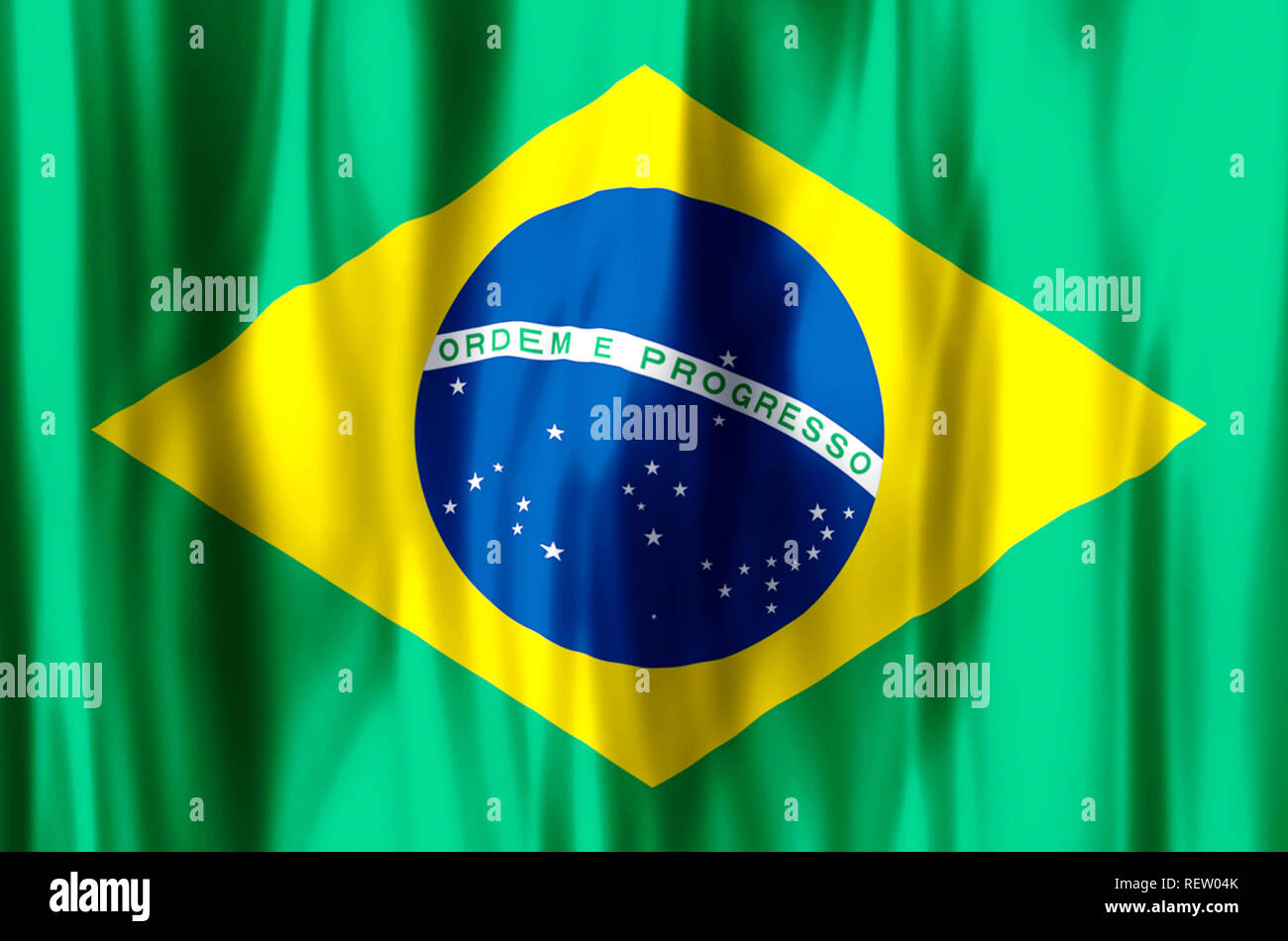 Brazil stylish waving and closeup flag illustration. Perfect for ...