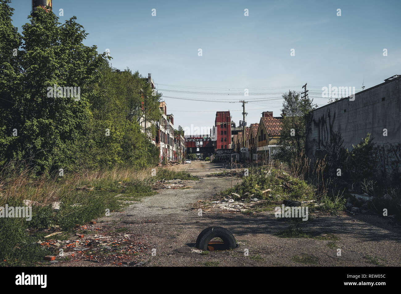 Detroit, Michigan, United States - October 2018: View of the abandoned ...