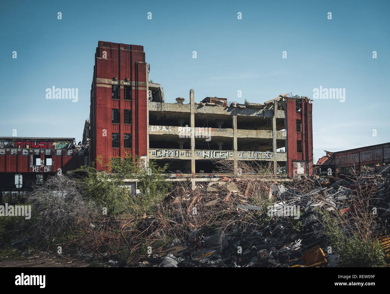 Detroit, Michigan, United States - October 2018: View of the abandoned ...