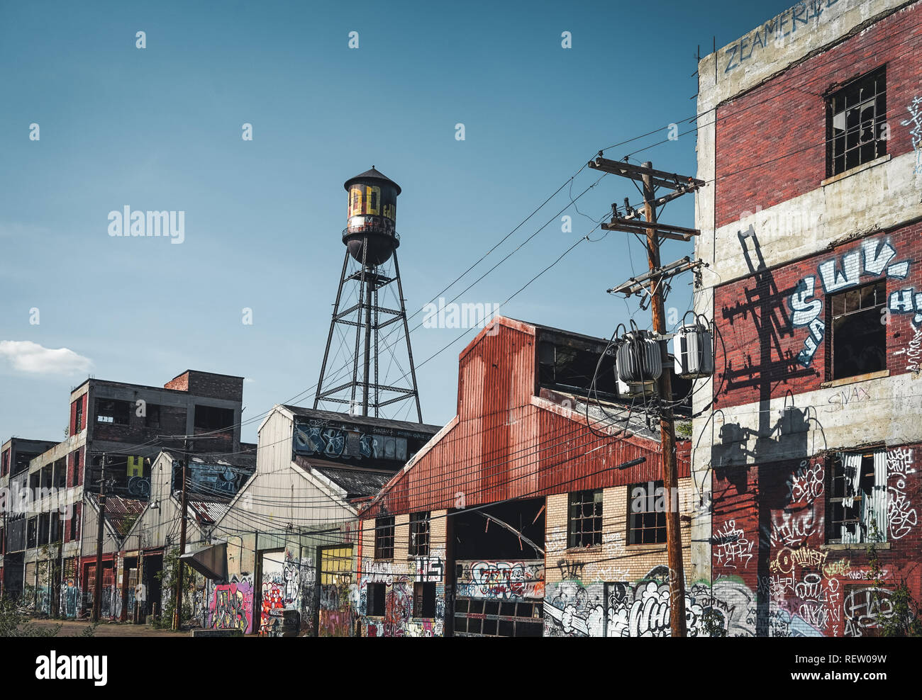 Detroit, Michigan, United States - October 2018: View of the abandoned ...
