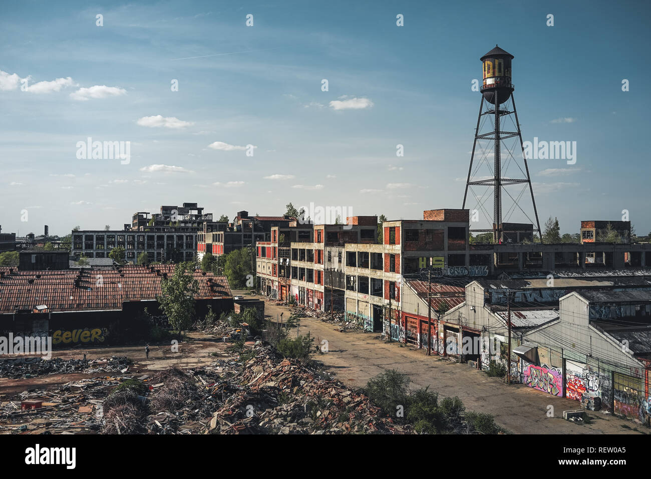 Detroit, Michigan, United States - October 2018: View of the abandoned ...
