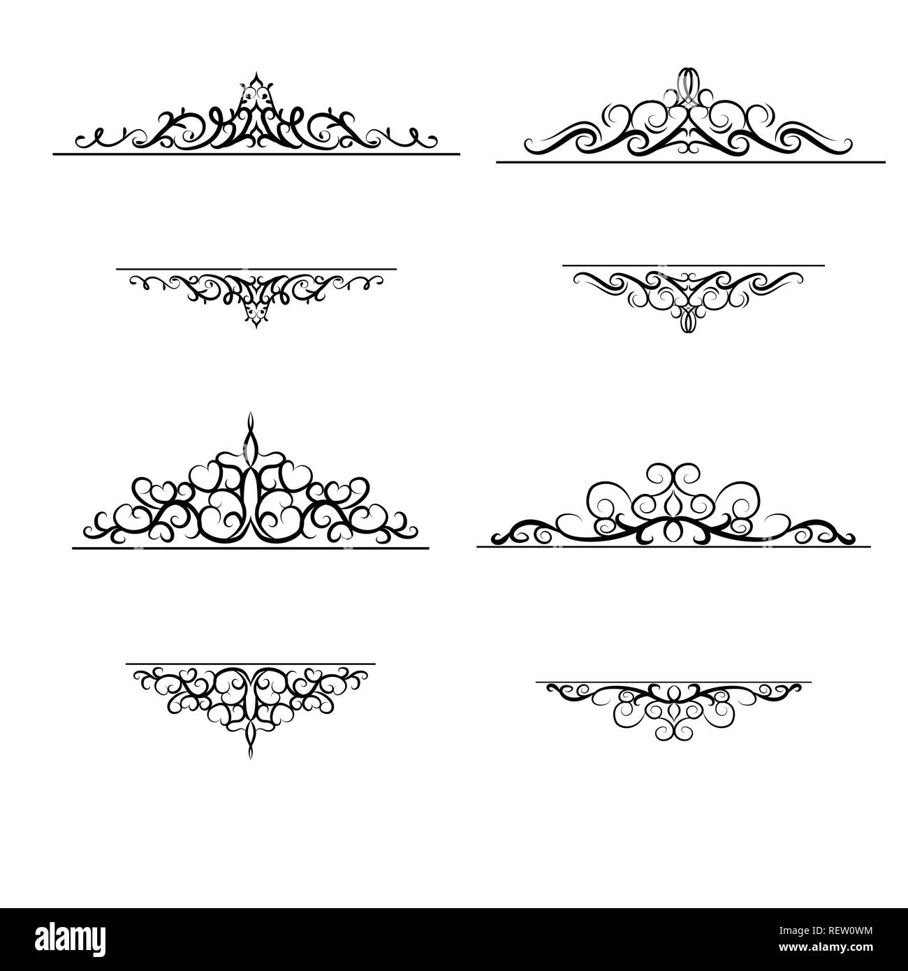 Vintage vector swirl frame set Stock Vector Image & Art - Alamy