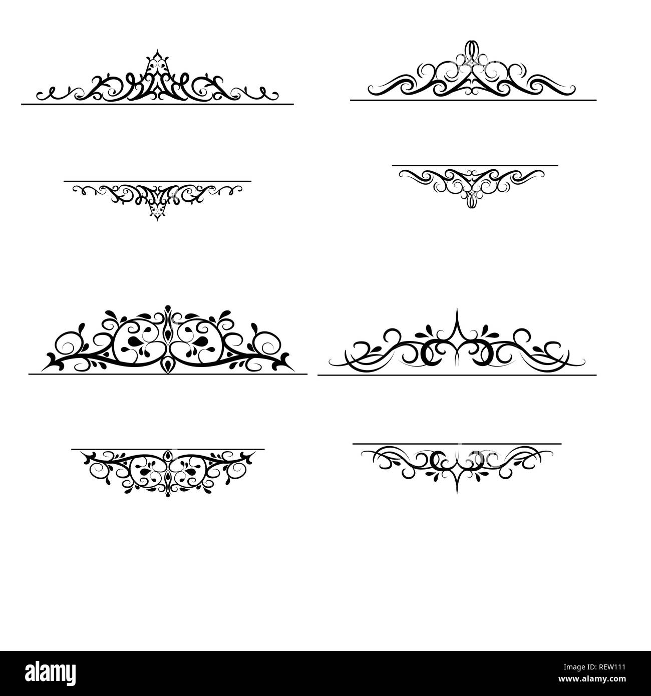 Vintage vector swirl frame set Stock Vector Image & Art - Alamy