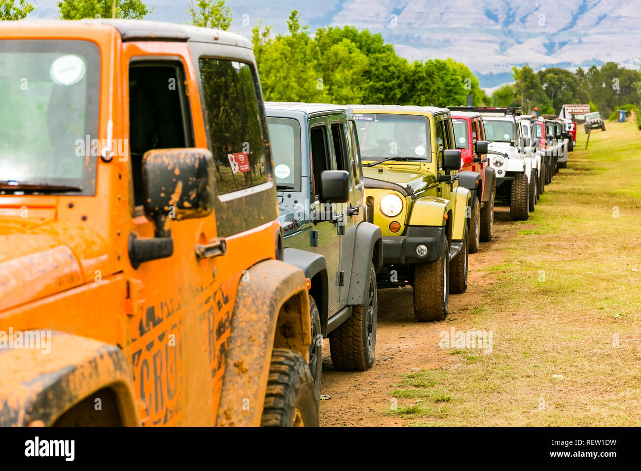 Harrismith, South Africa - October 02 2015: Jeep Convoy at 4x4 Driver ...