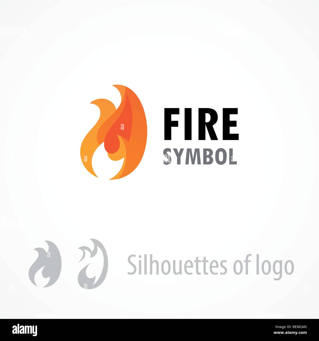 Fire symbol, logo emblem isolated on white - Style vector illustration ...