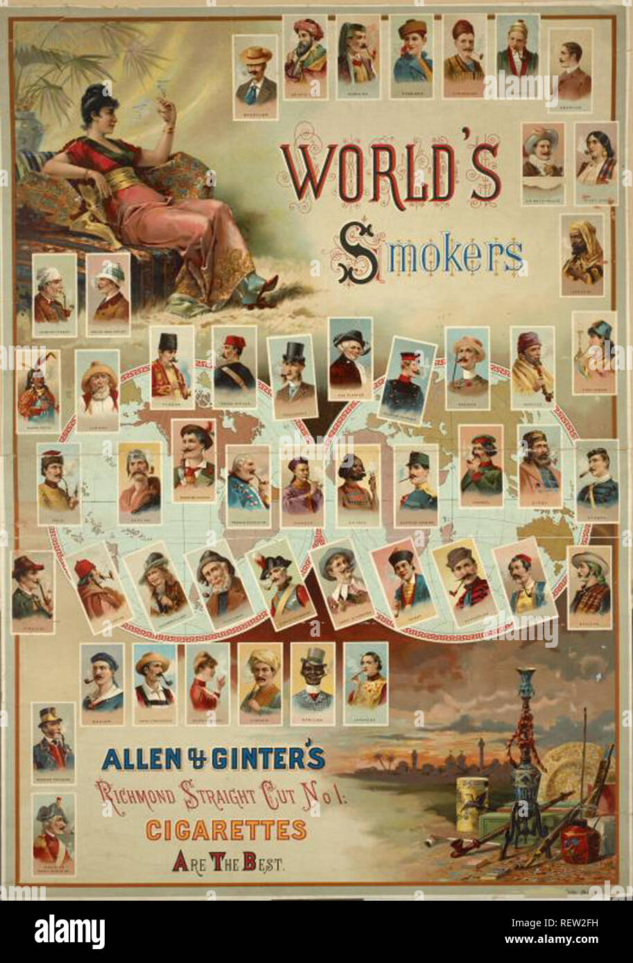 Vintage World's Smokers poster from Allied Stock Photo - Alamy