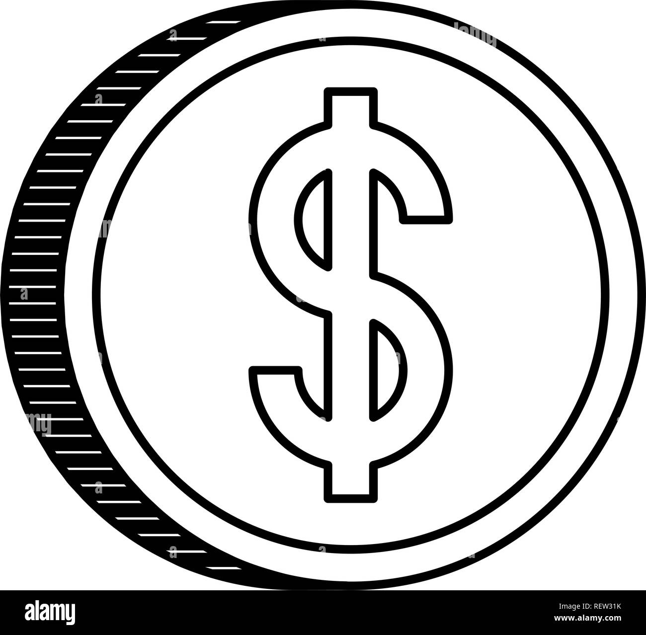 money coin icon over white background, vector illustration Stock Vector ...