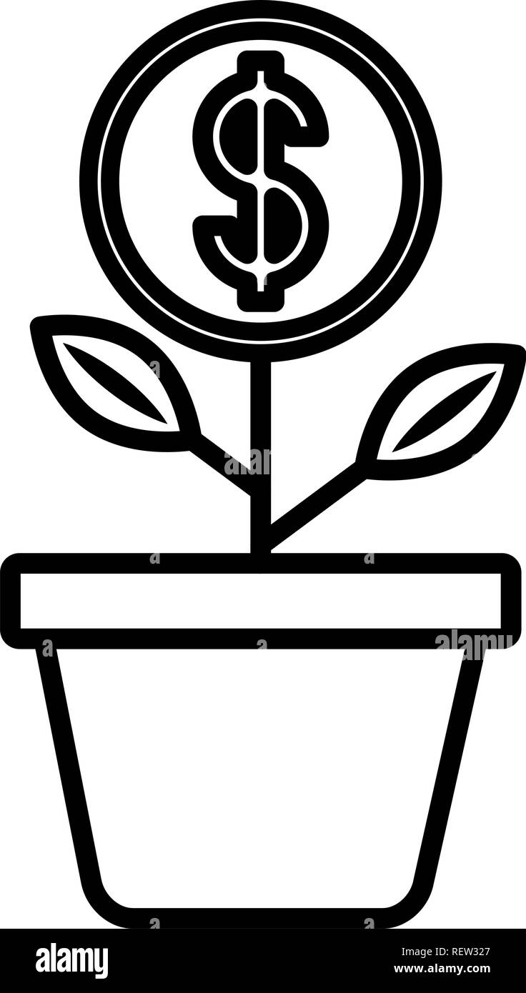 money plant icon over white background, vector illustration Stock ...