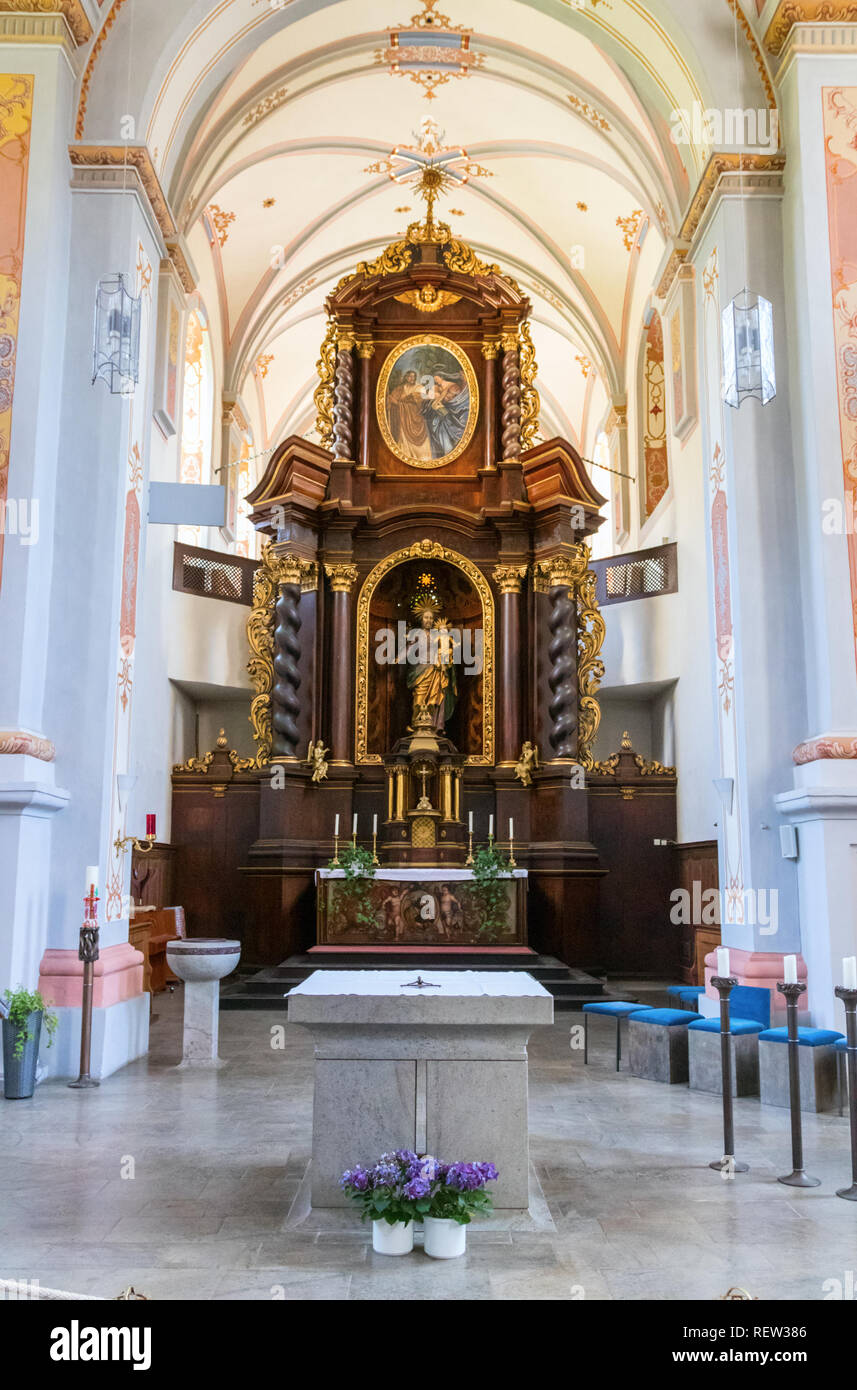 Interior of Beilstein's Saint Joseph's monastery church with its ...