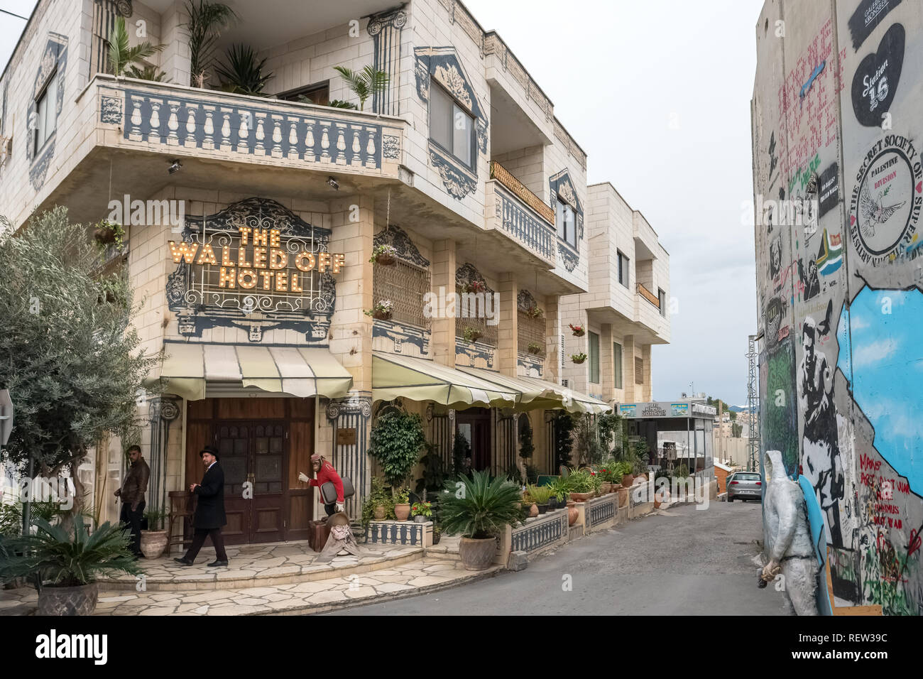 Bethlehem Palestine November 22 2018 Walled Off Hotel Set Up And