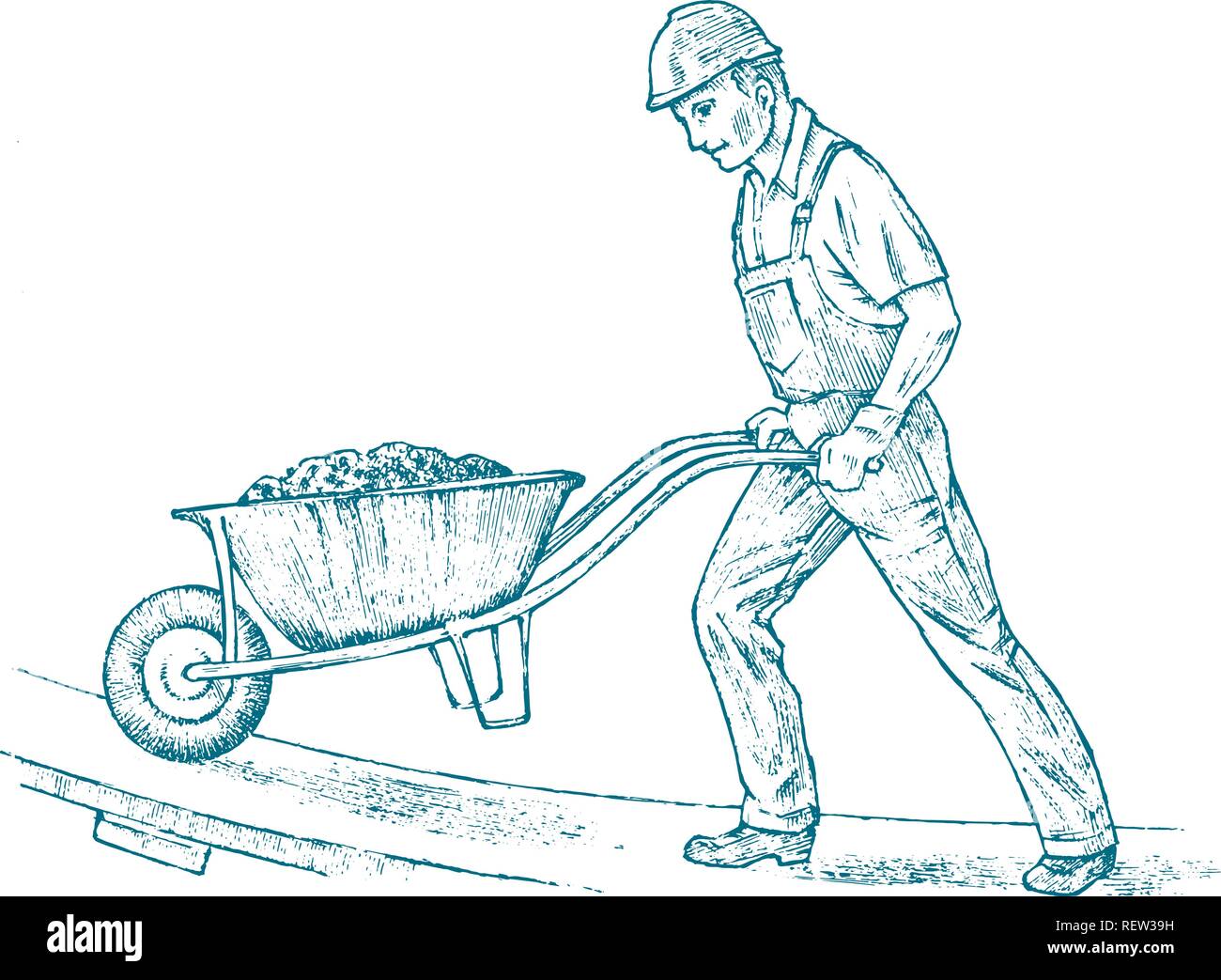 Builder Technician or Cement worker Engineer in the helmet make repairs ...