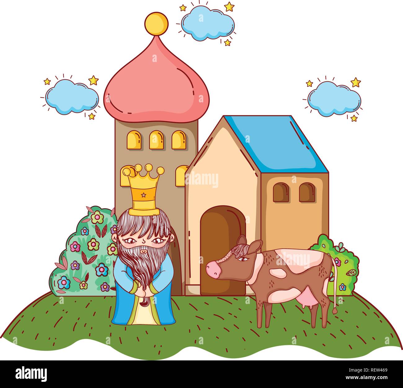 Cartoon illustration holy cow Stock Vector Images - Alamy